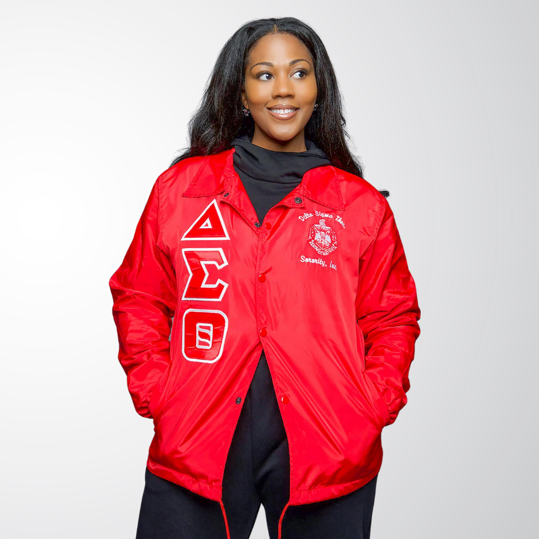 Delta Sigma Theta Greek Letter Ladies' Cut Jacket Red – LNO Greek